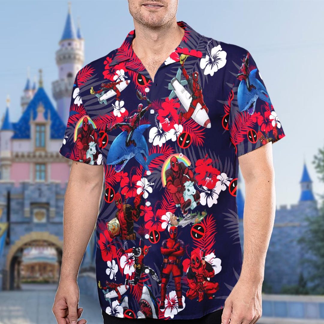 Deadpool Floral 3D All Over Printed Hawaiian Shirt, Deadpool Superhero ...