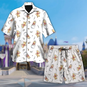 Disney Pooh With Honey Hawaii Shirt, Winnie the Pooh Button up Shirt ...