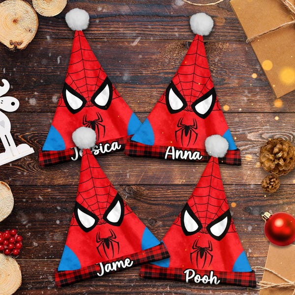 Spiderman With Santa Hat - Etsy