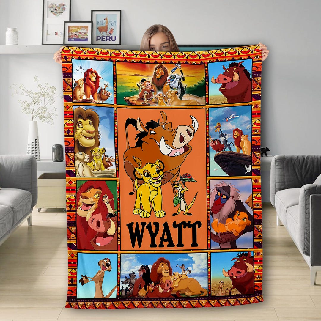 Personalized Animated Baby Lion Blanket, Cartoon Characters Blanket ...