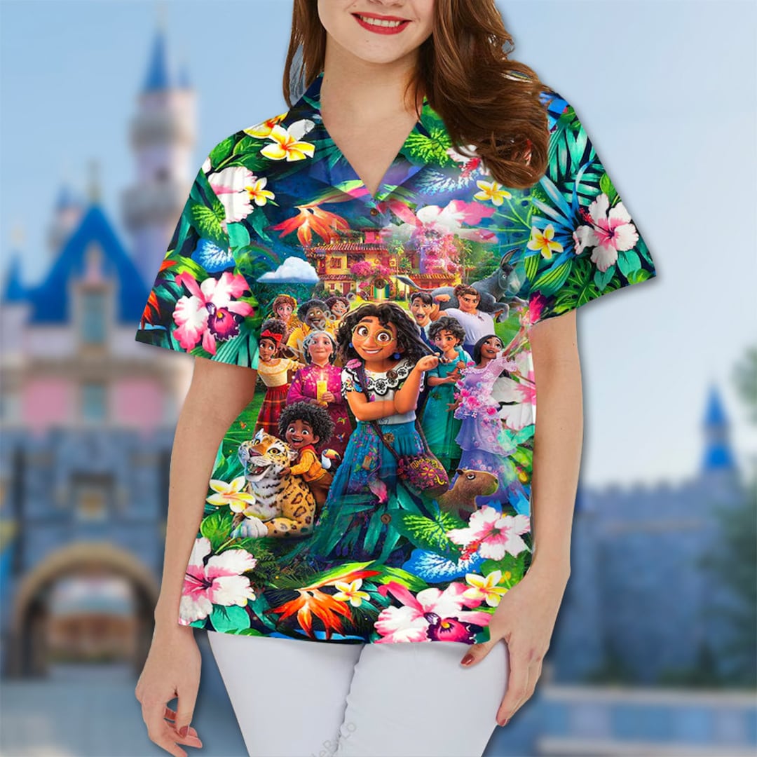 Characters Tropical Summer Hawaii Shirt, Cartoon Button up Shirt ...