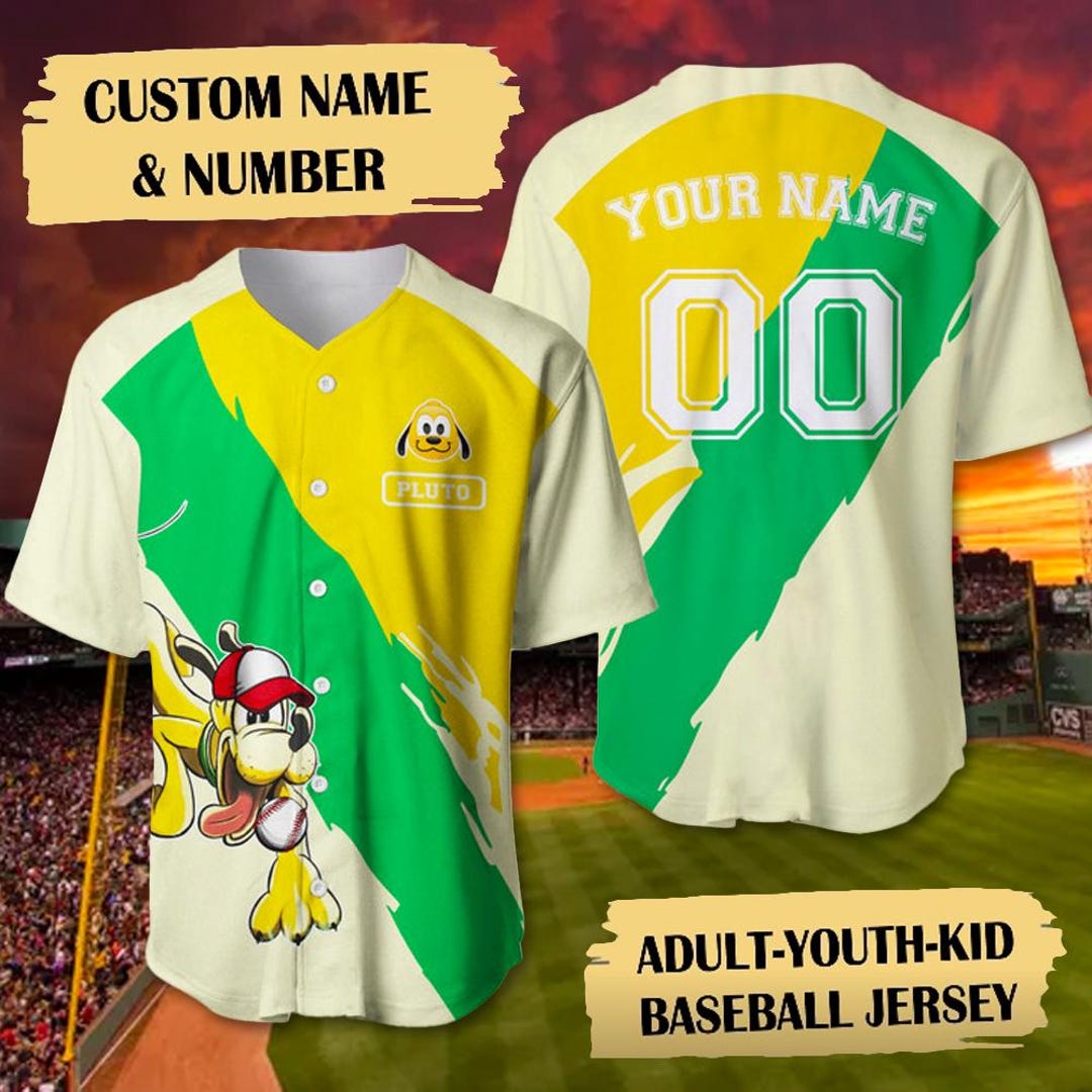 Personalized Pluto Baseball Jersey, Custom Pluto Dog Basketball Player ...