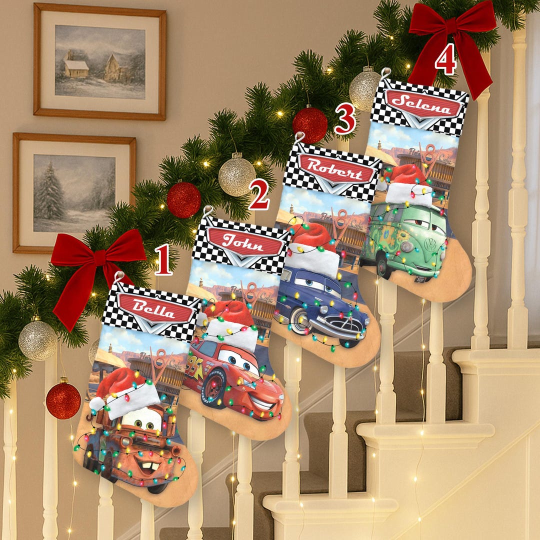 Personalized Disney Pixar Cars Christmas Stockings, Lightning Mcqueen ...