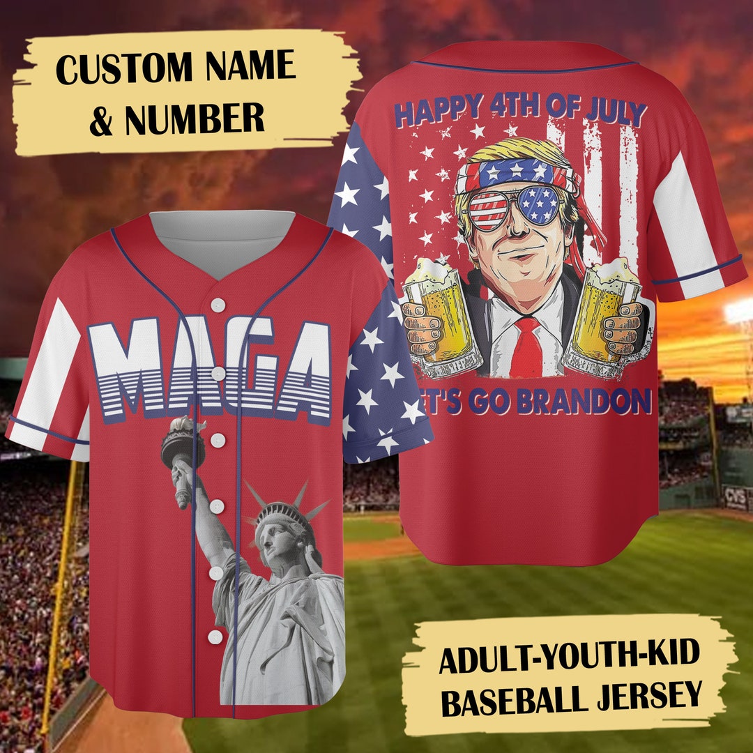 Personalized Make America Great Again 4th July Baseball Jersey, Donald ...