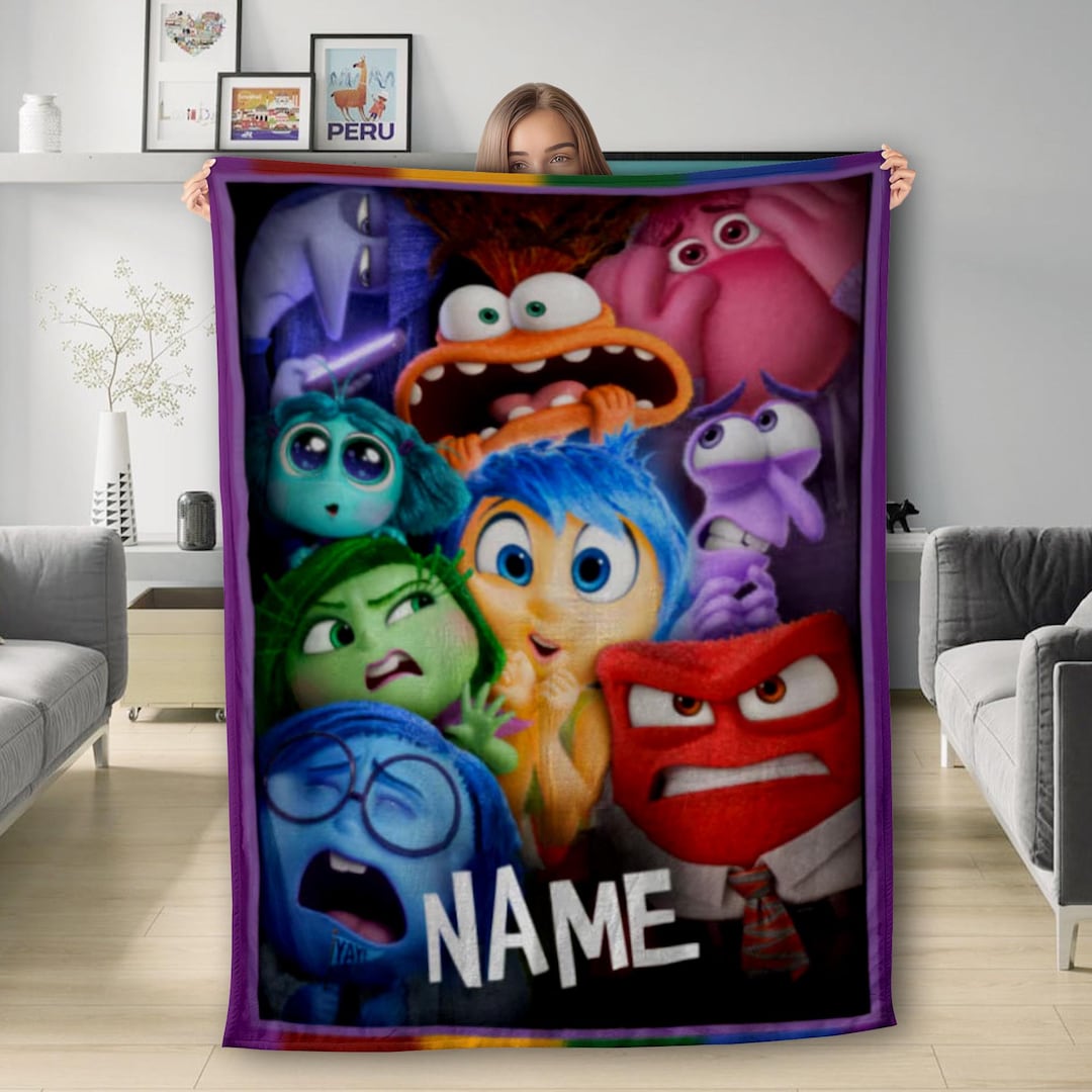 Personalized Inside Out 2 Blanket, Joy Disgust Sadness Anxiety Envy ...