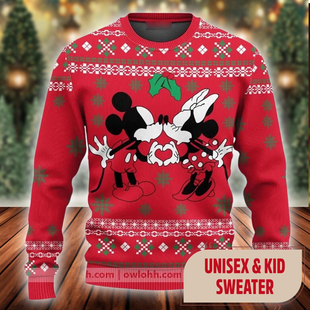 Mickey Mouse and Minnie Mouse Ugly Sweater, Minnie Mouse Mickey Mouse ...