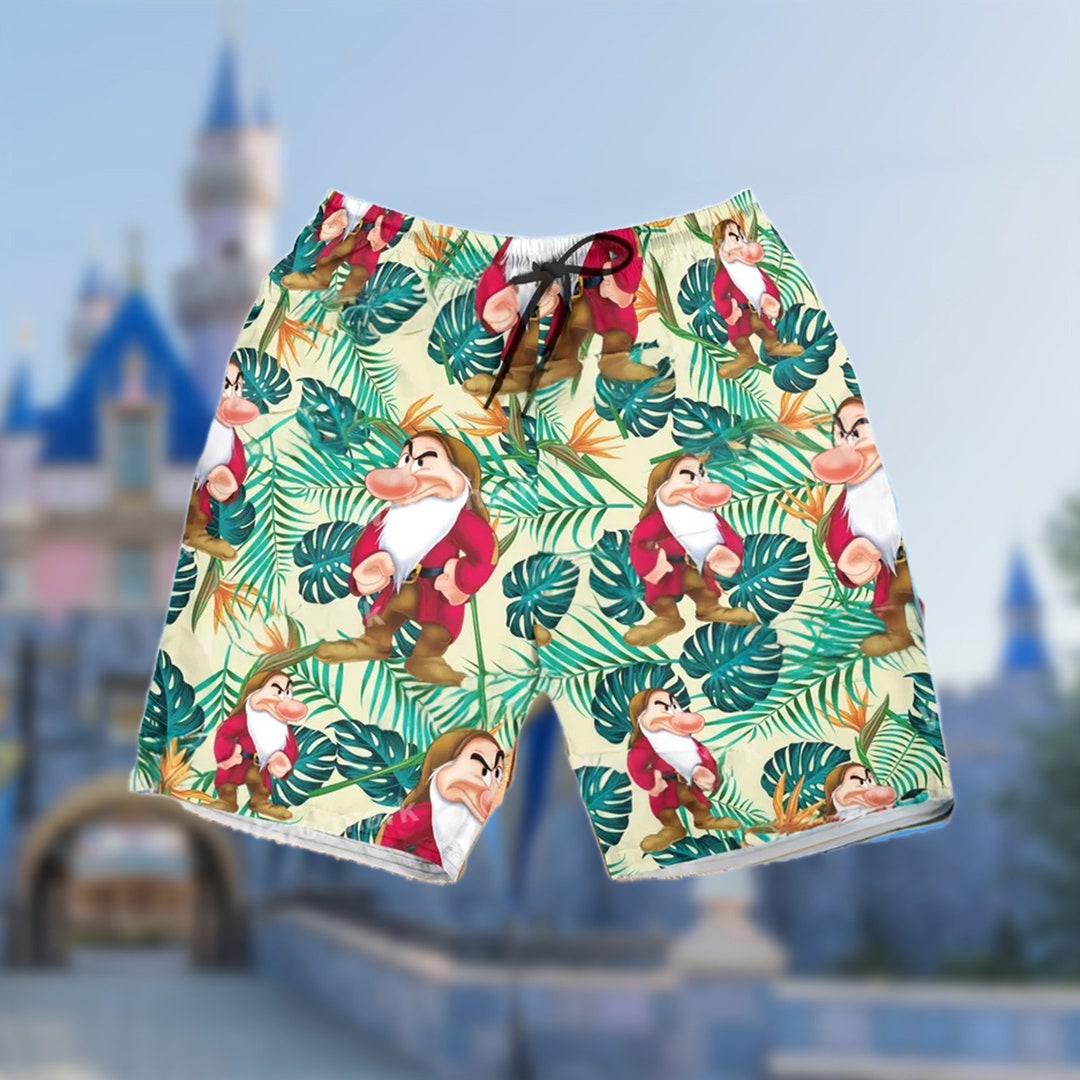 Dwarf Beach Shorts, Princess Movie Beach Shorts, Dwarf Hawaiian Short ...