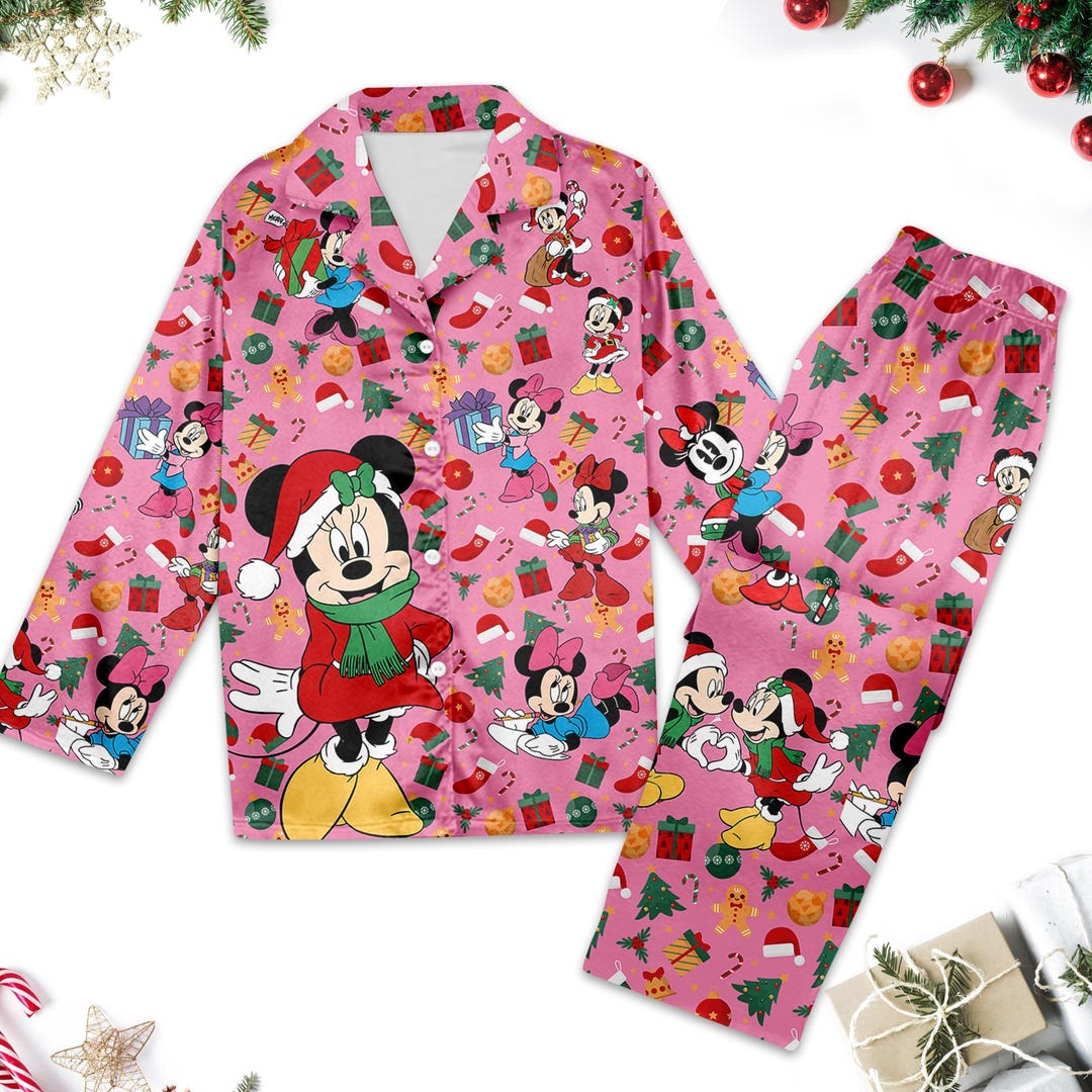 Minnie Mouse Christmas Pajamas, Minnie Mouse Christmas Pajamas Set Gift ...