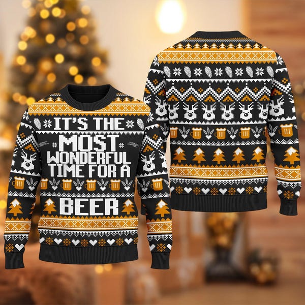 Beer Christmas Jumper - Etsy UK