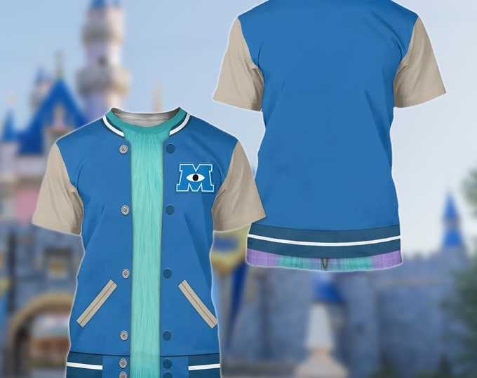 Sulley Monsters Inc 3D Shirt, Big Green and Purple Monster Costume ...