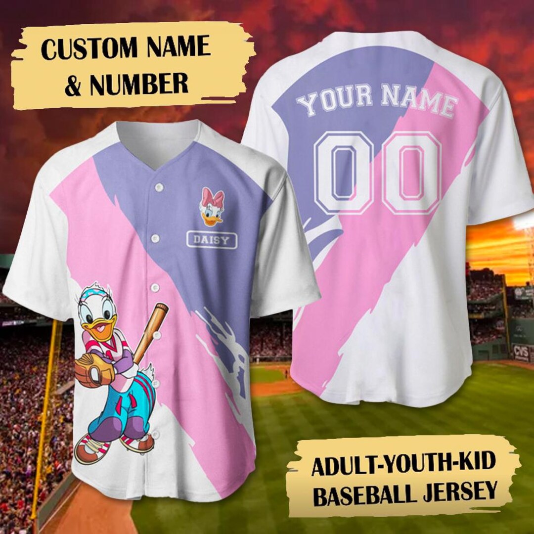 Personalized Daisy Baseball Jersey, Custom Daisy Duck Team Basketball ...