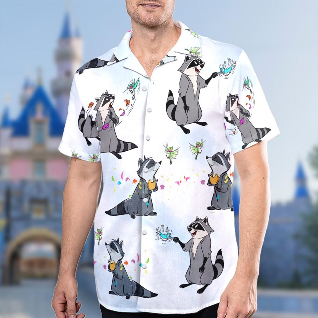 Meeko and Flit Hawaii Shirt, Pocahontas Princess Button up Shirt, Meeko ...
