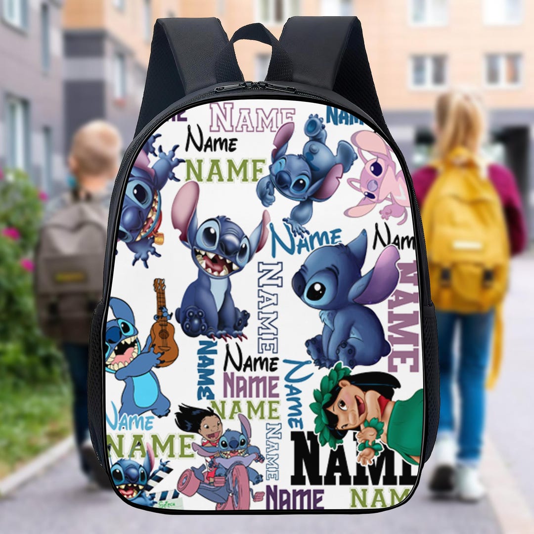 Personalized Disney Stitch & Lilo Backpack, Custom Name Stitch Lunch ...