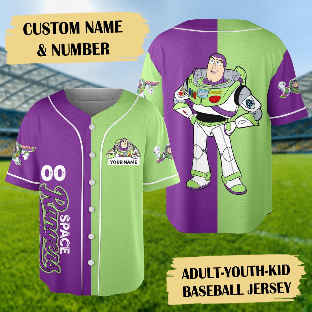 Personalized Buzz Lightyear Baseball Jersey, Toy Story Baseball Jersey ...
