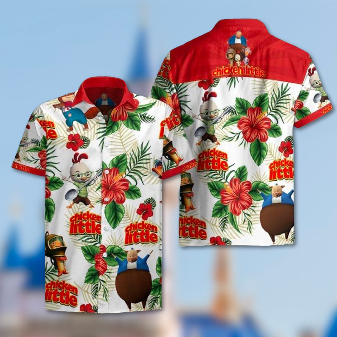 Funny Animated Chicken and Friends Aloha Shirt, Fish in Tank 3D All ...