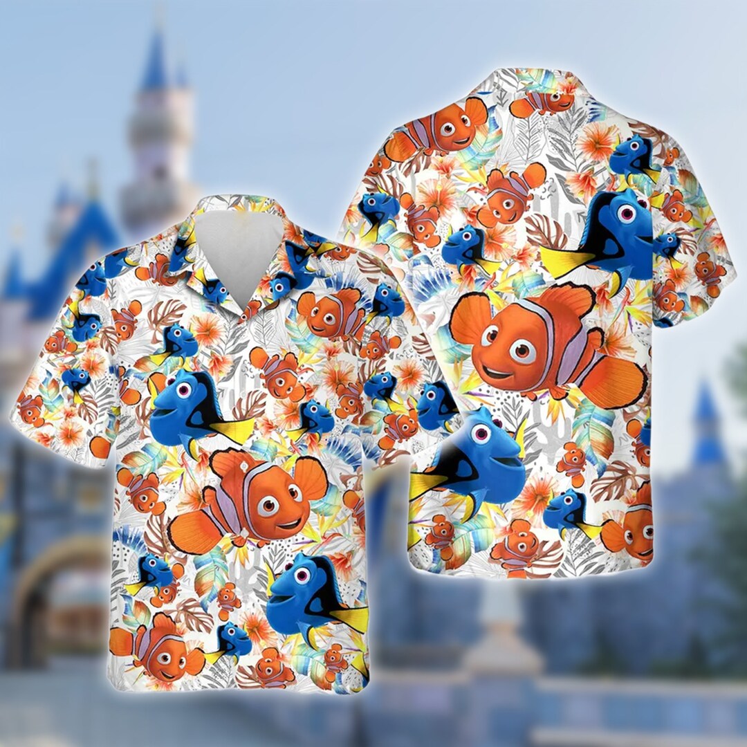Finding Nemo Fish Hawaiian Shirt, Nemo and Dory Tropical Hawaii Shirt ...