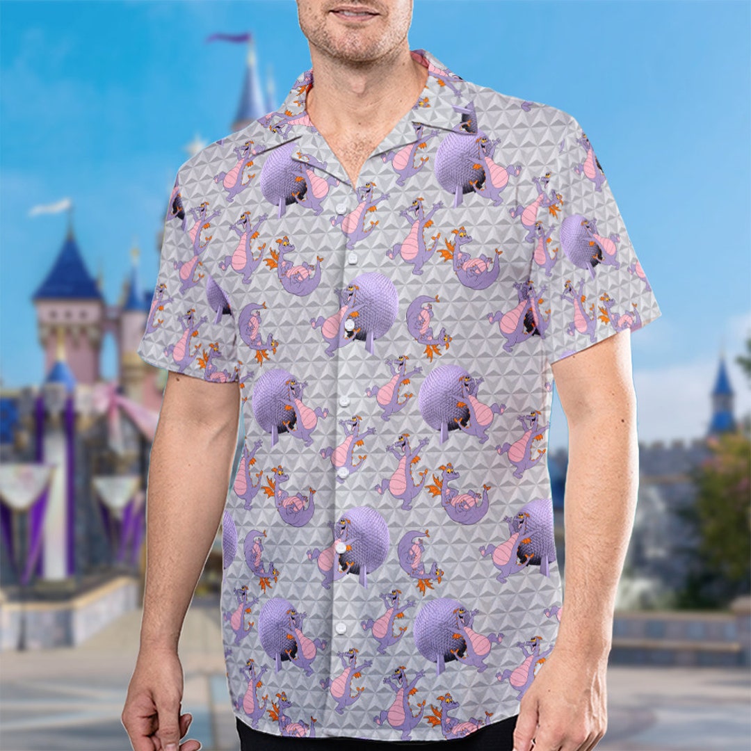 Disney Figment Button Up, Figment Epcot Hawaiian Shirt, Figment Dragon ...