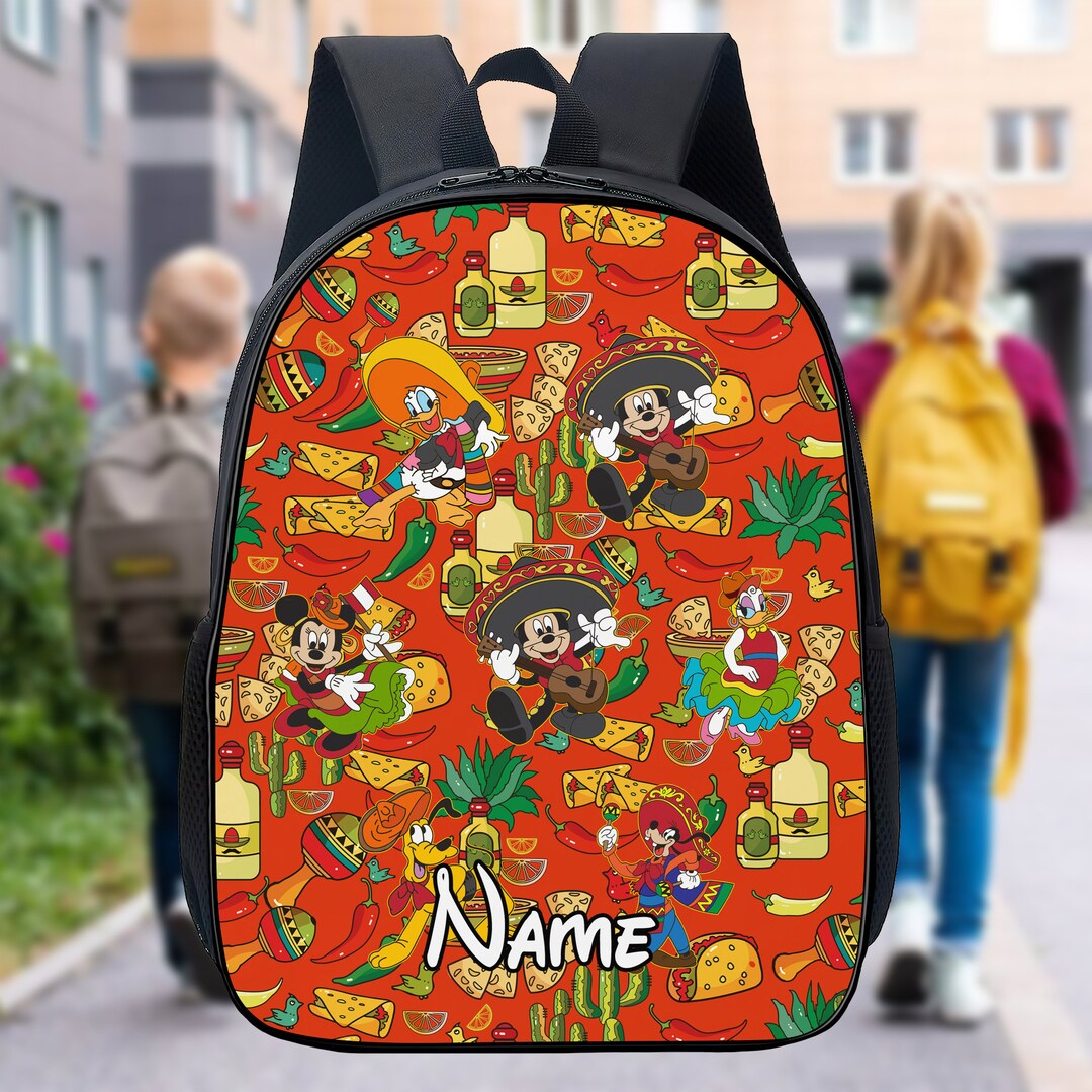Personalize Mexican Mouse and Friend Backpack, Musical Bottle, Cartoon ...