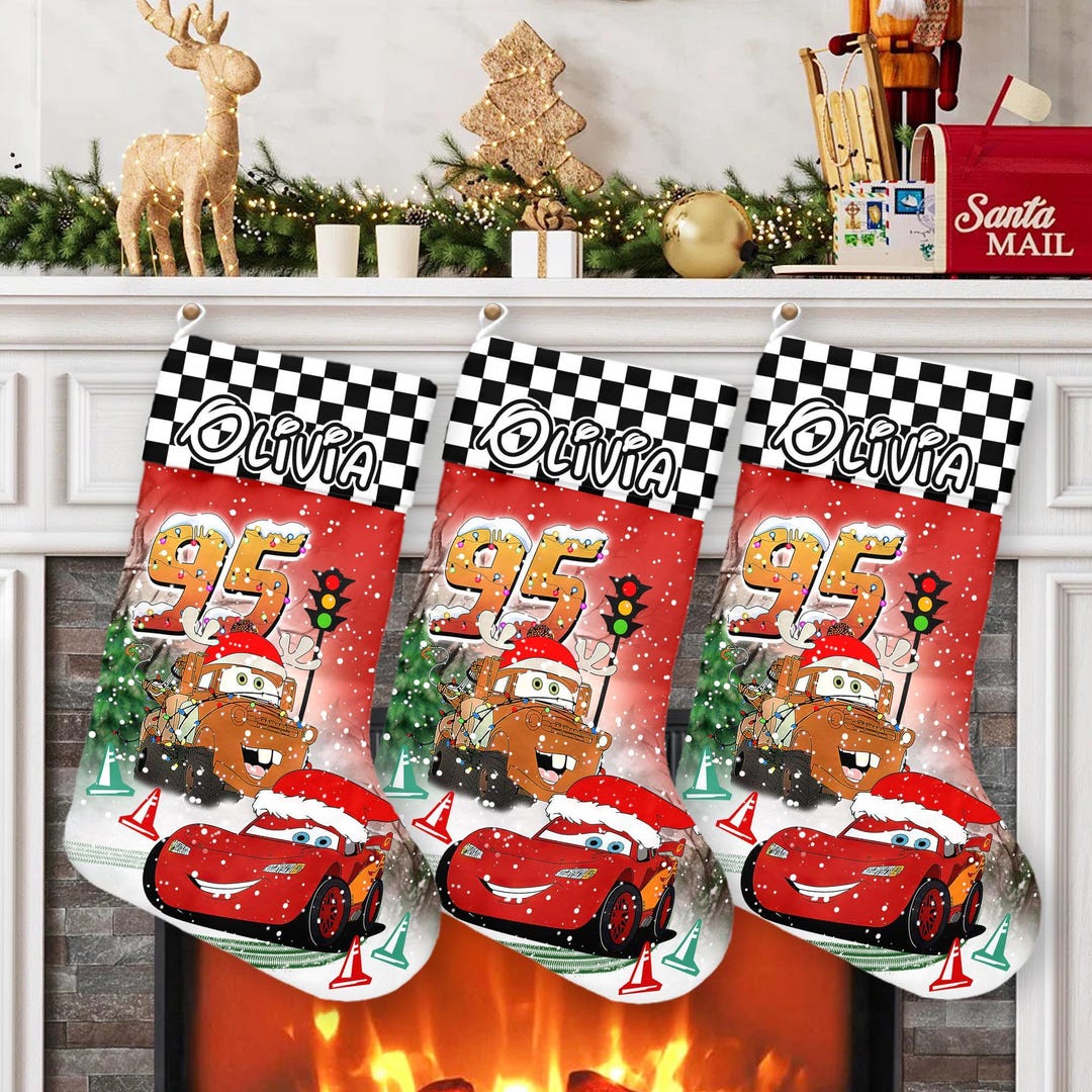 Personalize Disney Lightning Mcqueen and Mater Xmas Stocking, Cars ...