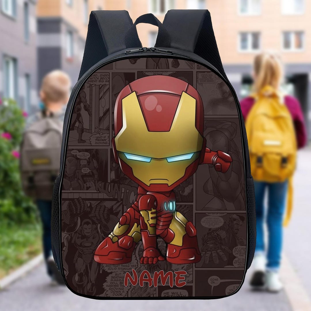 Personalize Iron Man Backpack, Iron Man Movie Bottle, Iron Man Lunch ...