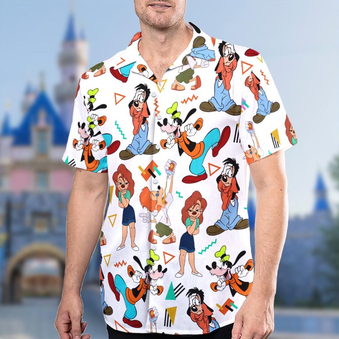 Disney Goofy Movie Hawaiian Shirt, Roxanne Max Goof Powerline Bobby ...