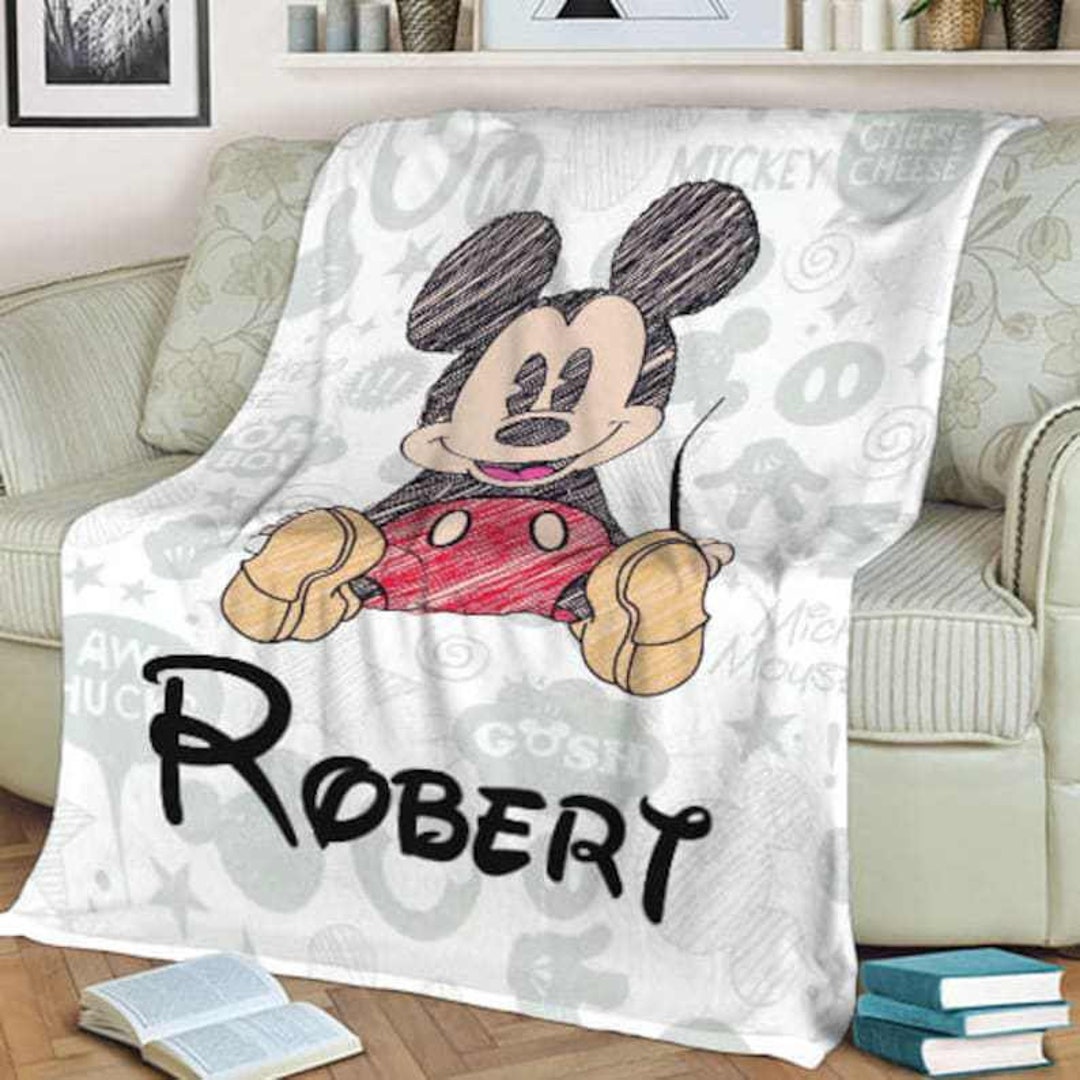Personalized Cute Mouse Blanket, Customized Name Mouse Character ...