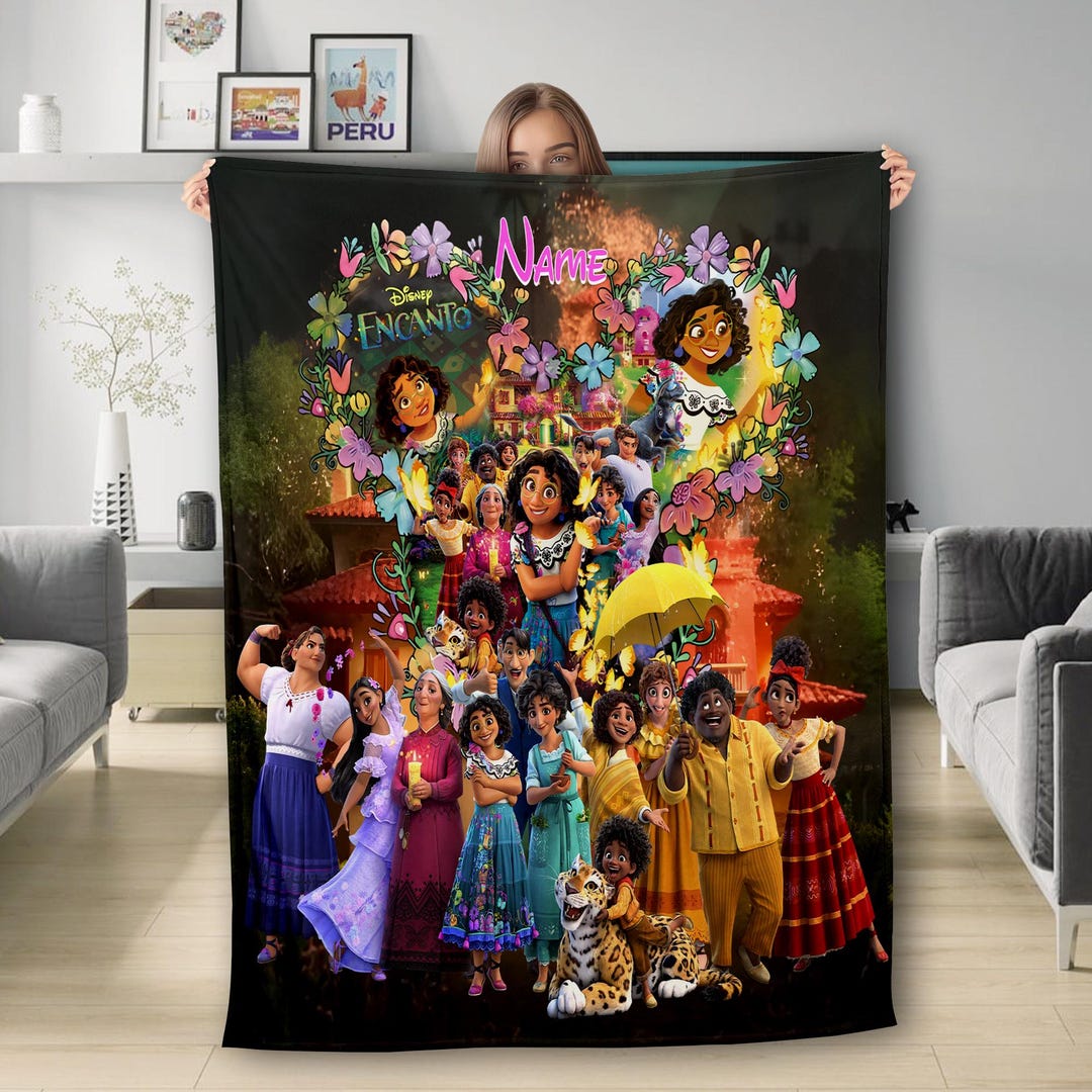 Personalized Cartoon Movie Blanket, Custom Name Blanket, Characters ...