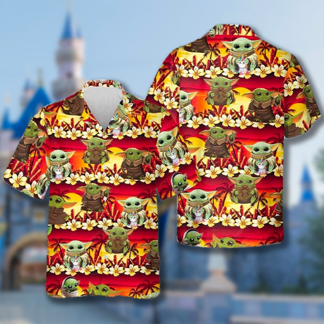 Tropical Cute Alien 3D Printed Hawaiian Shirts, Floral Alien Summer ...