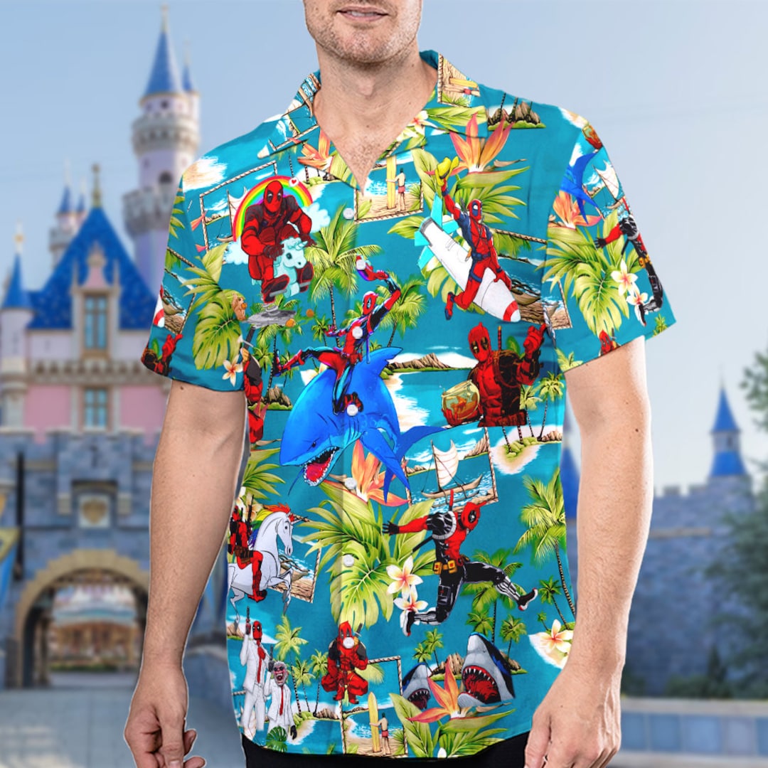 Deadpool Hawaiian Shirt, Marvel Deadpool Button up Holiday, Avengers ...