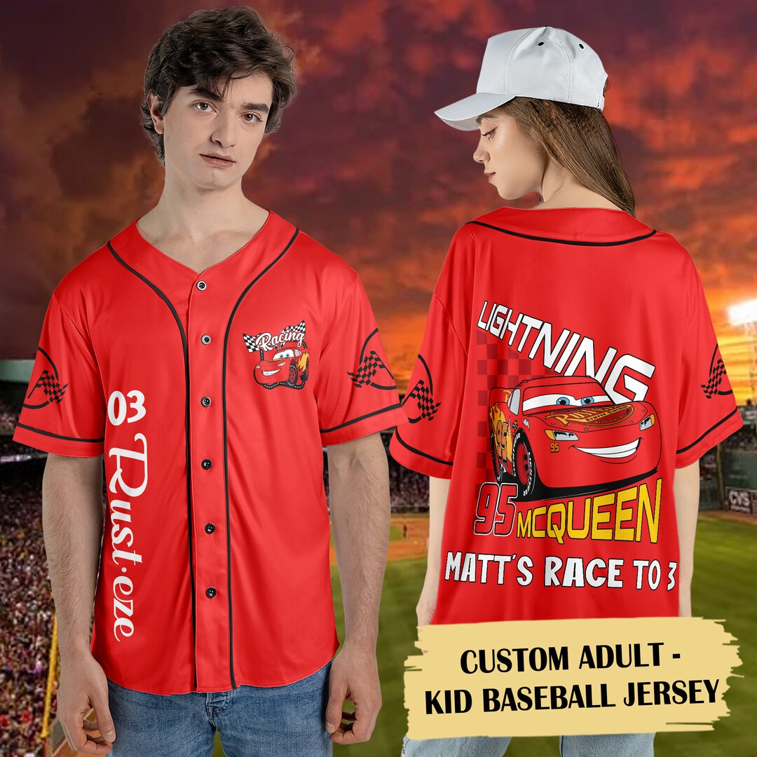 Personalize Lightning Cars Baseball Jersey, Cars Basketball Jersey ...