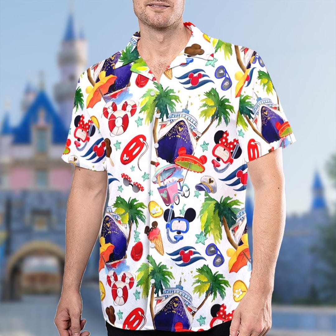Mickey Mouse Cruise Hawaiian Shirt, Minnie Mouse Cartoon Cruise Hawaii ...