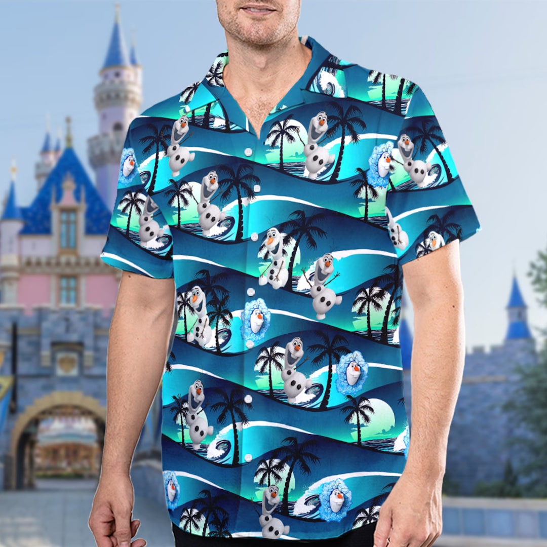 Disney Olaf Snowman 3D All Over Printed Hawaiian Shirt, Frozen Floral ...