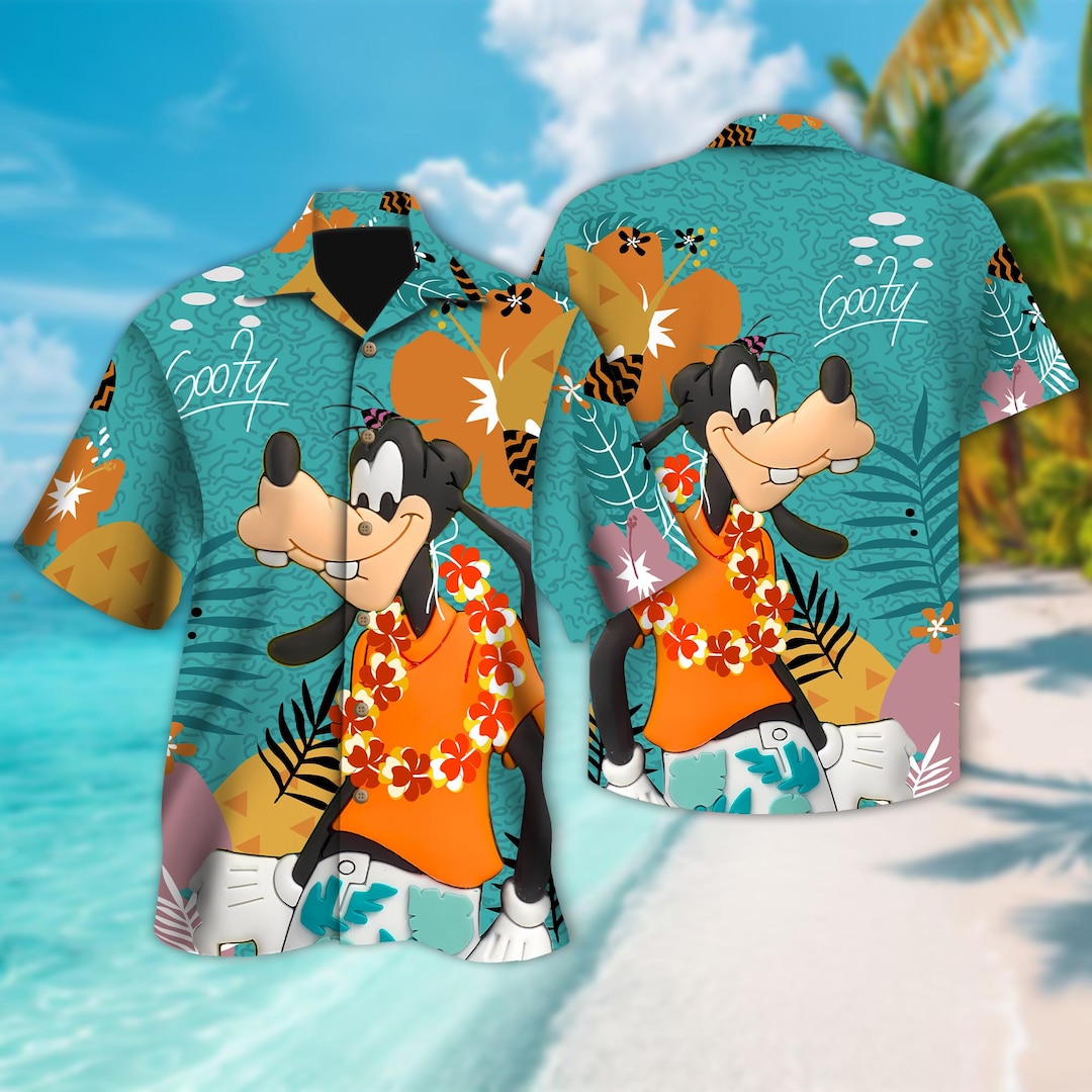 Disney Goofy Dog Hawaiian Shirt, Goofy Movie Button up Shirt Holiday ...