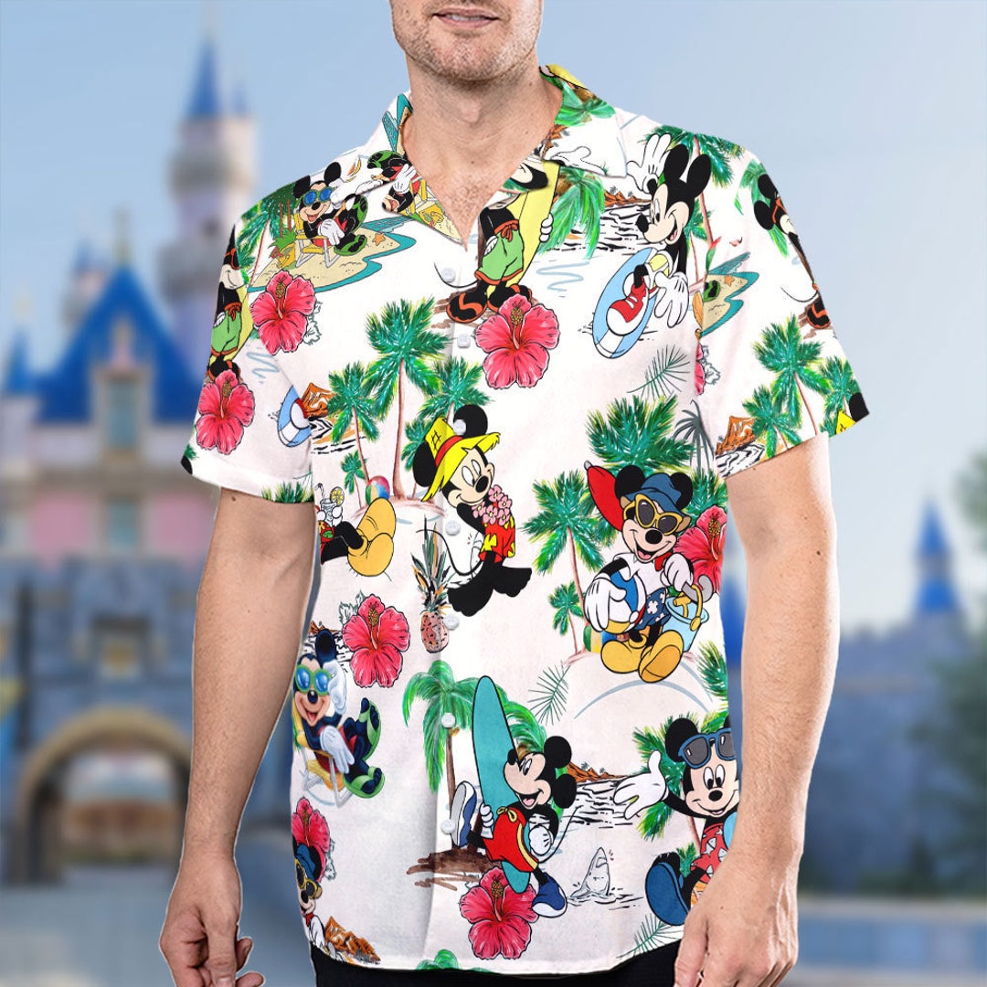 Mouse Sunbathing 3D All Over Print Shirt, Mouse Surfing Hawaii Beach ...