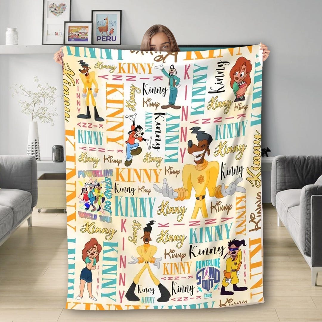 Personalized Watercolor Goofy Movie Blanket, Custom Name Powerline ...