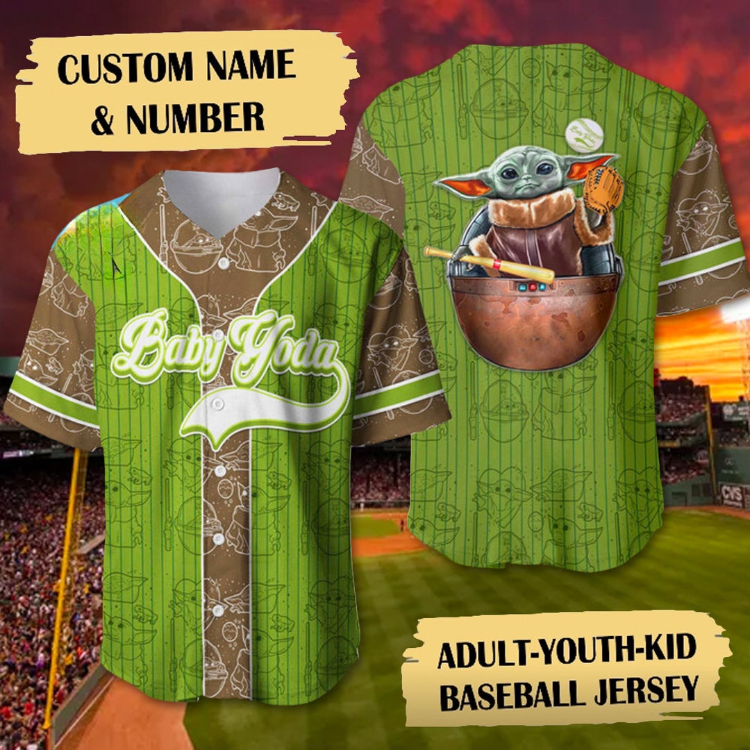 Personalized Baby Yoda Baseball Jersey, Custom Yoda Basketball Player ...
