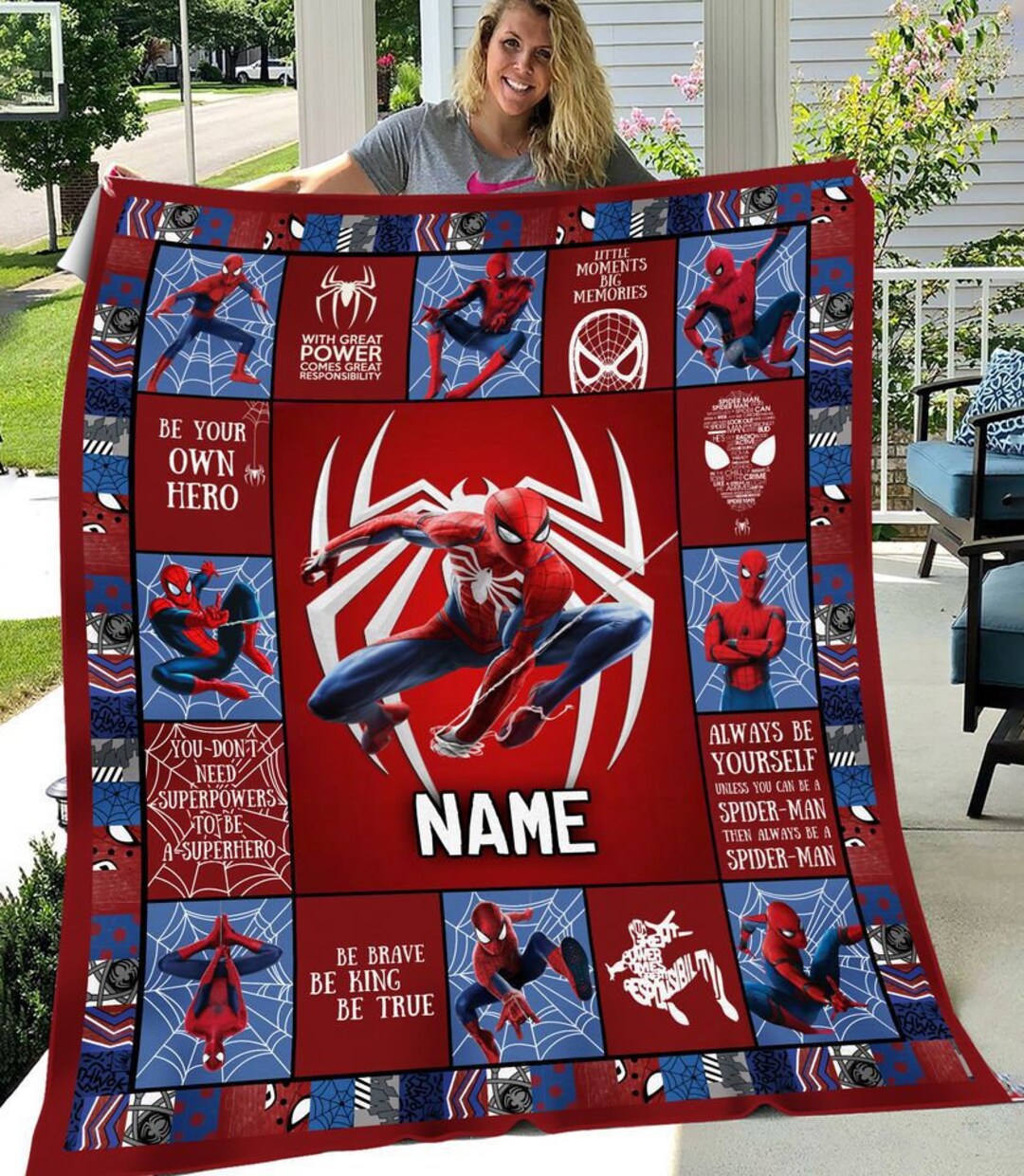 Personalized Family Spider Blanket, Custom Name Blanket, Spider Movie ...