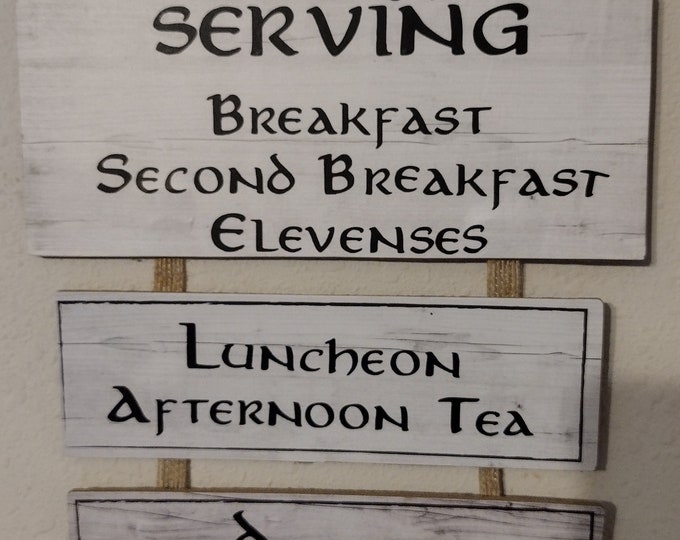 Scratch and Dent Sale Hobbit Daily Meals Sign / Plaque Solid Wood ...