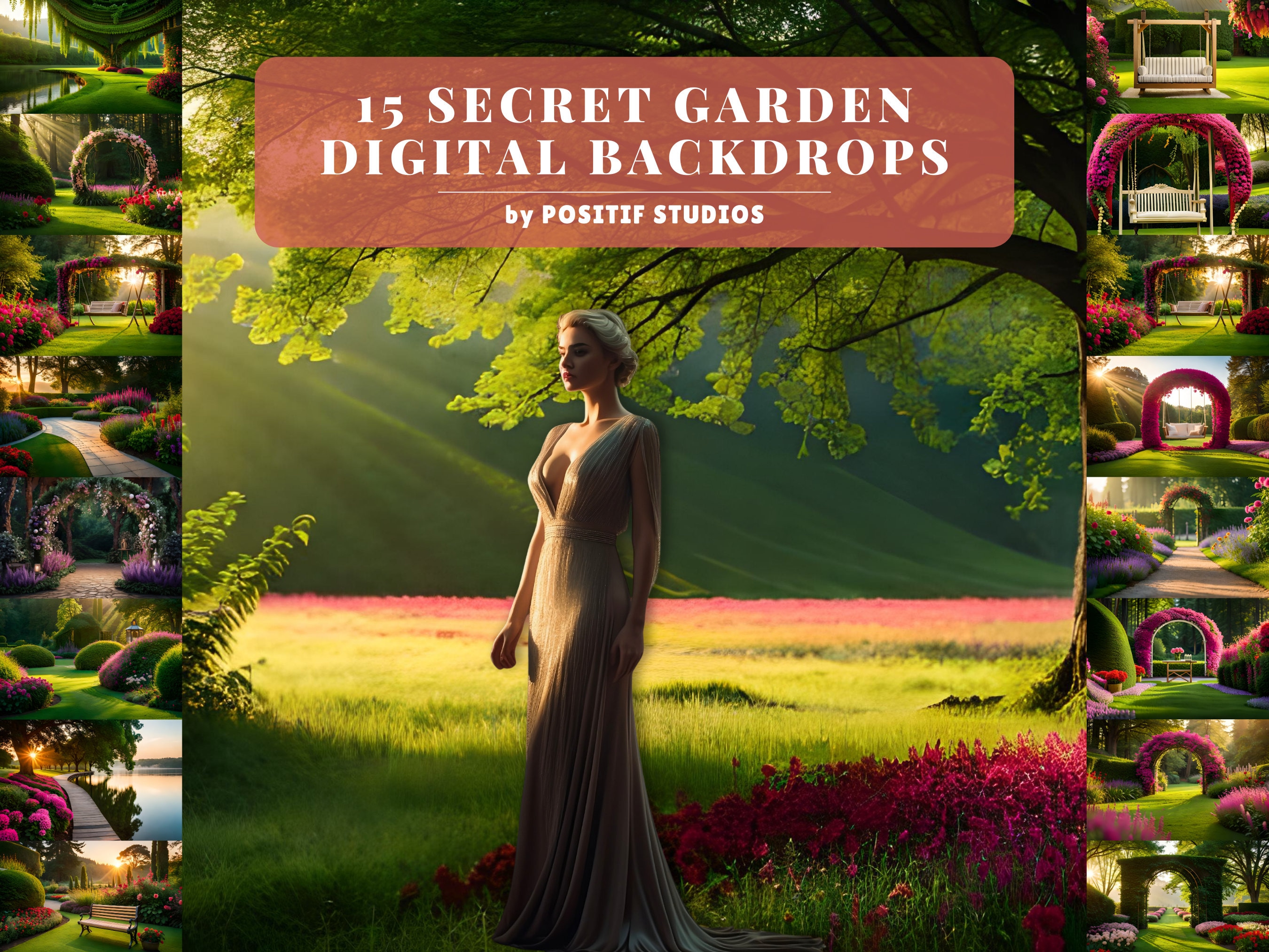 15 Secret Garden Digital Backdrops, Wedding Backdrop, Maternal Backdrop ...