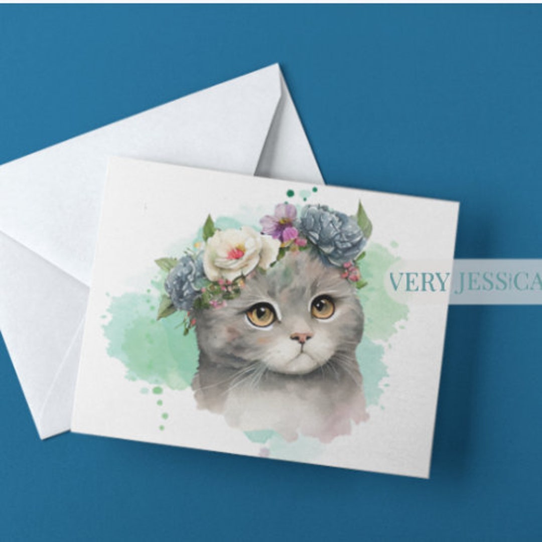 Cat Note Cards Stationery Cards Thank You Cards With - Etsy