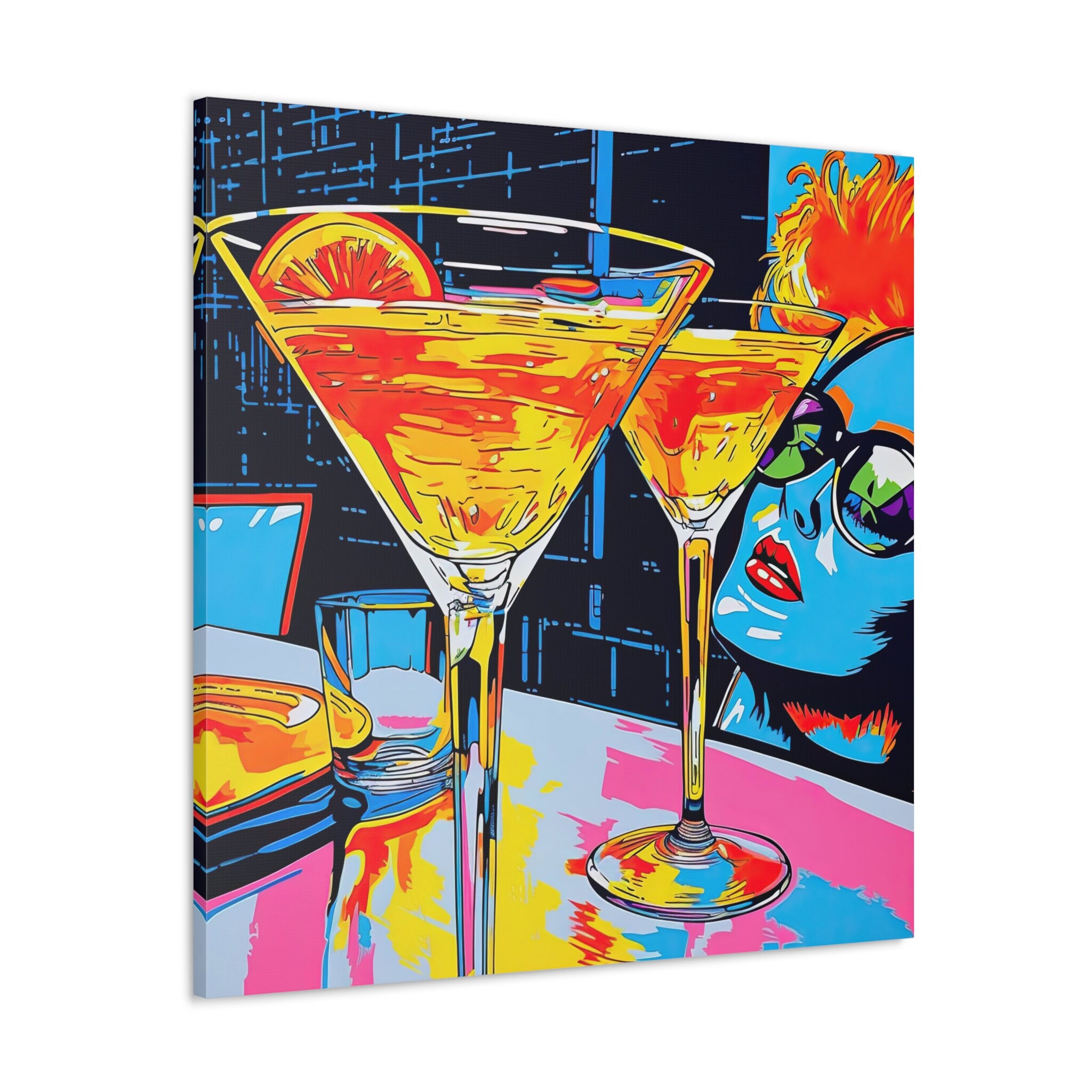 Pop Art Cocktails Vibrant Design Canvas Print, Graffiti Art, Abstract ...