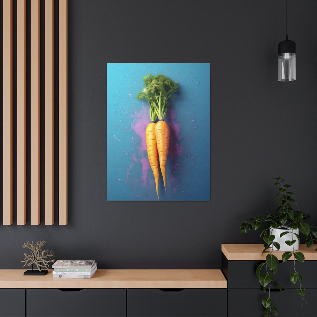 Pop Art Carrot Painting on Canvas, Vegetable Art, Ready to Hang ...