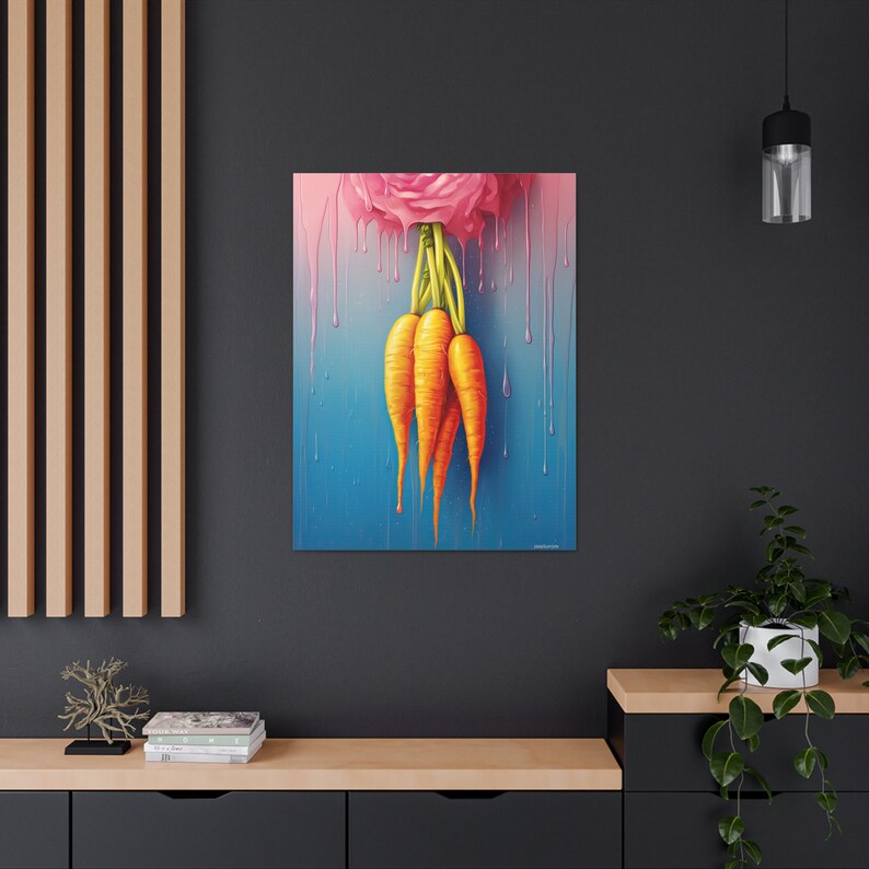 Pop Art Carrot Painting on Canvas, Vegetable Art, Ready to Hang ...