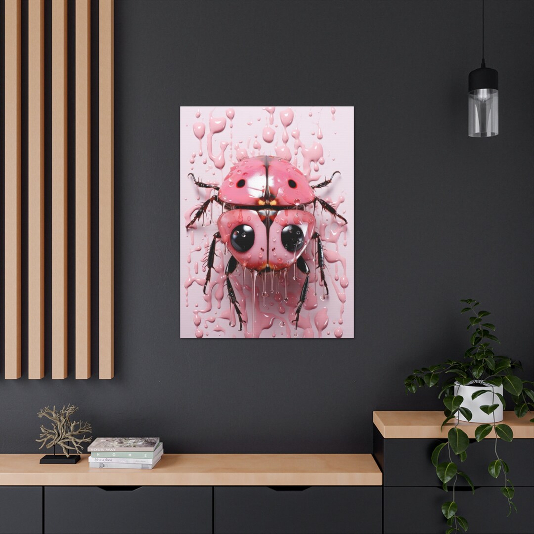 Vibrant Insect Ladybug Pop Art, Bug Canvas Print, Wet Look, Abstract ...