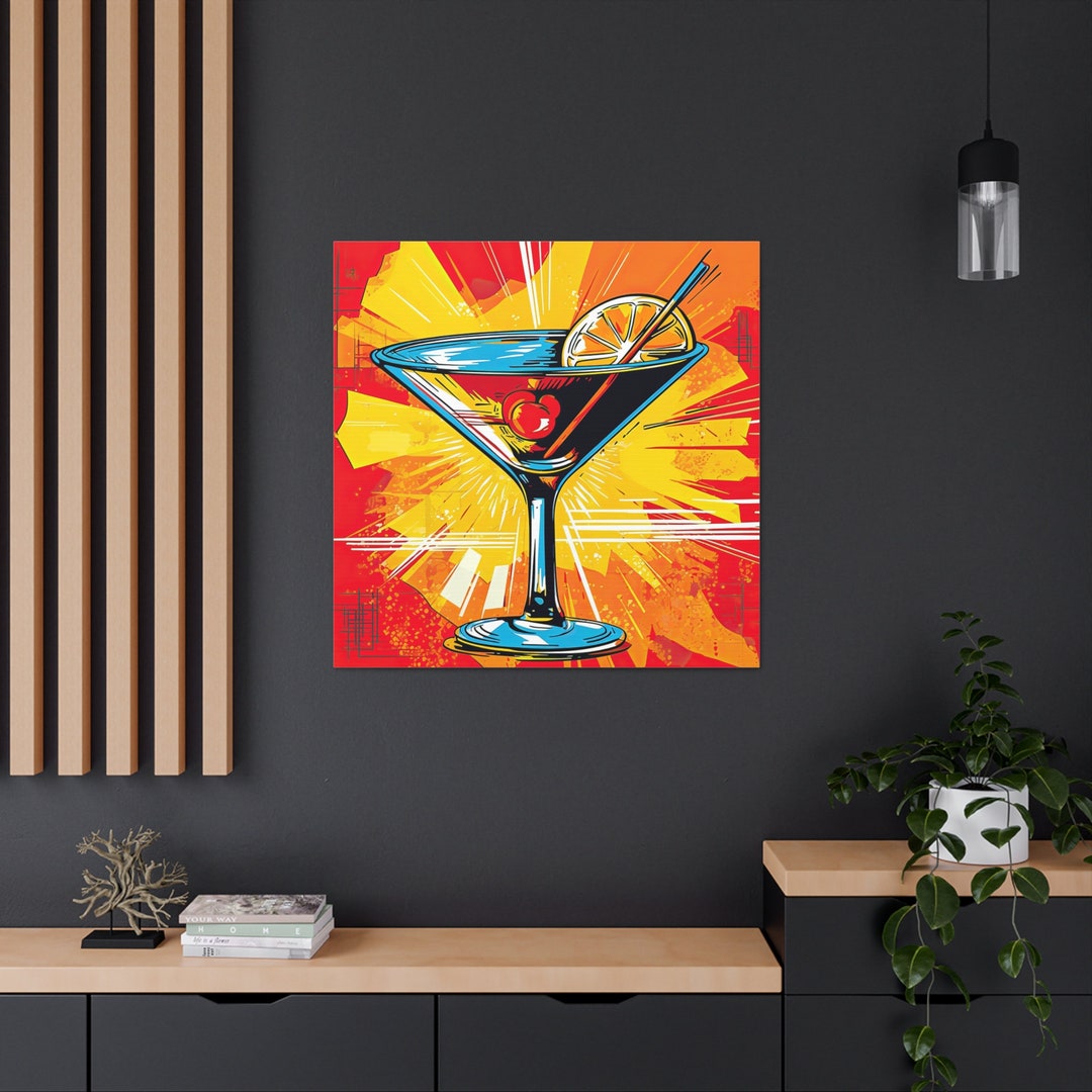 Pop Art Cocktails Vibrant Design Canvas Print, Graffiti Art, Abstract ...