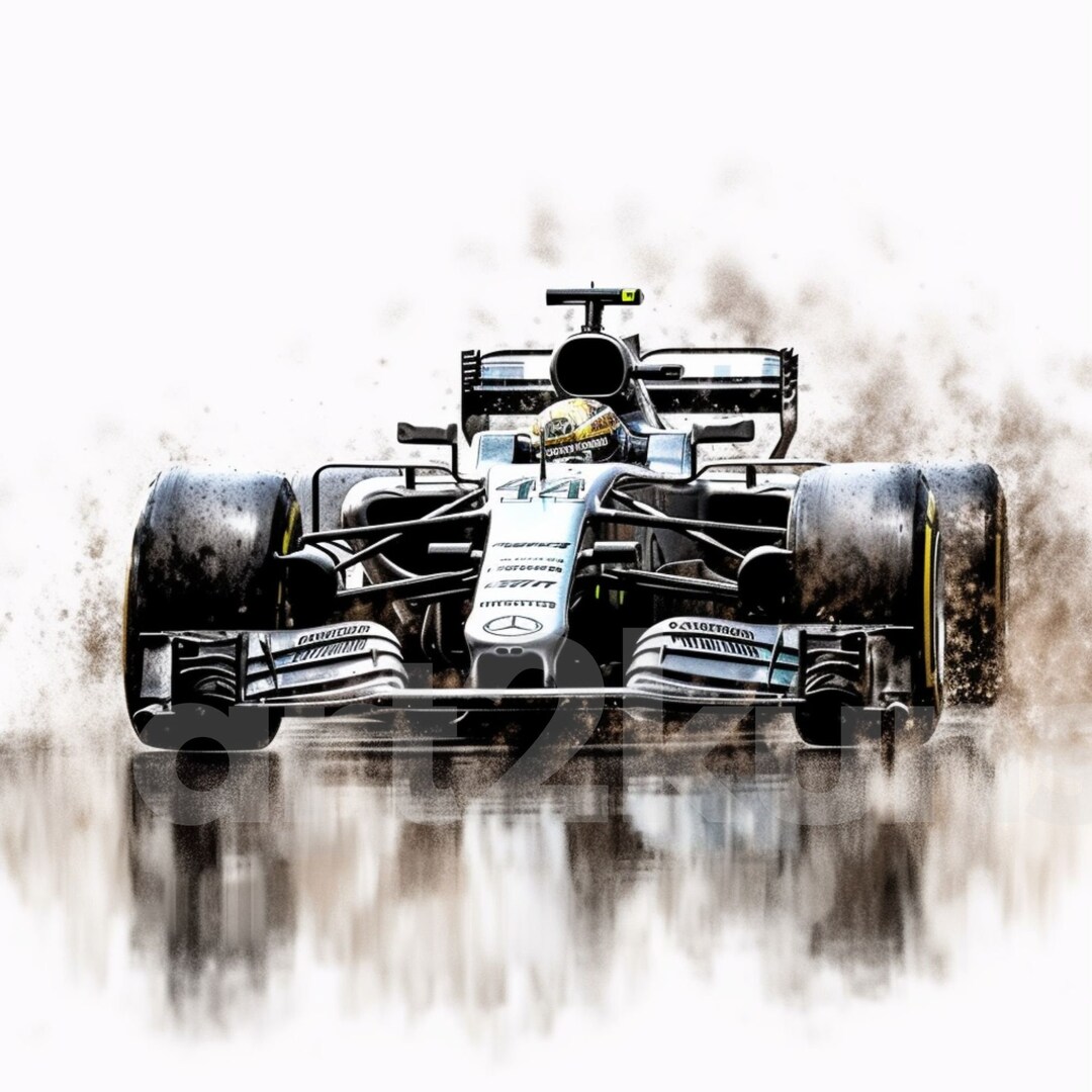 Ai-enhanced Mercedes Formula 1 Racing Car: Premium Watercolor Artwork ...