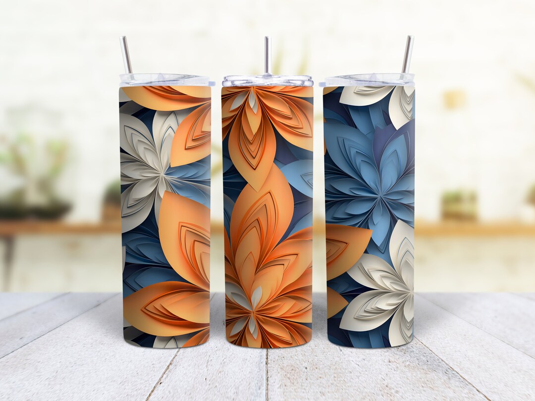 Florally Yours - Flower Tumbler Wrap Design for 20 Oz Skinny Tumbler ...