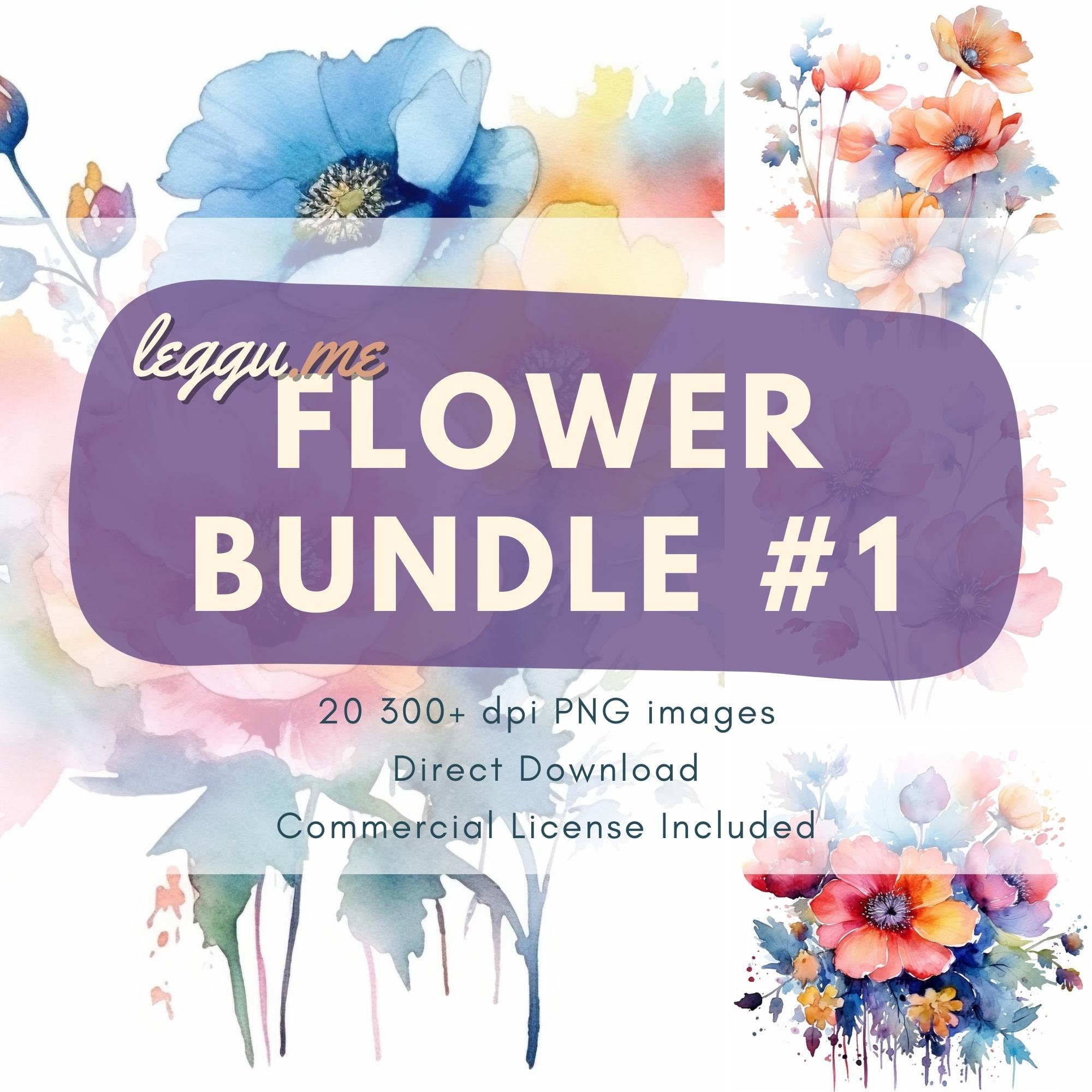 Flower Clipart Bundle 1, Pink Watercolor Clipart, Spring Floral Clipart ...