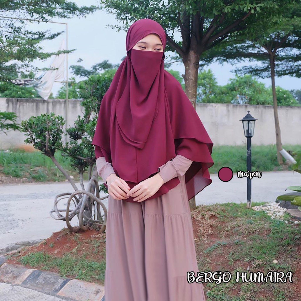 New Bergo Humaira Hijab + Niqab, Khimar Hijab, Hijab for Muslim Women ...