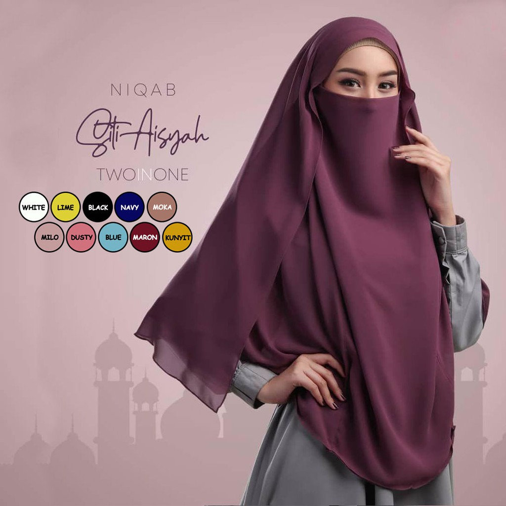 French Khimar Niqab Yaman Siti Aisyah Kinari, Khimar Hijab, Hijab for ...